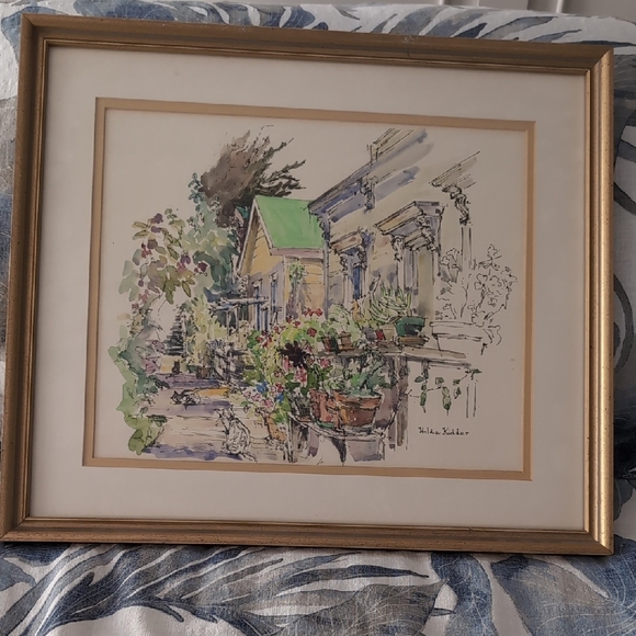 Hida Kidder | Design | Hilda Kidder Framed Watercolor Painting With ...